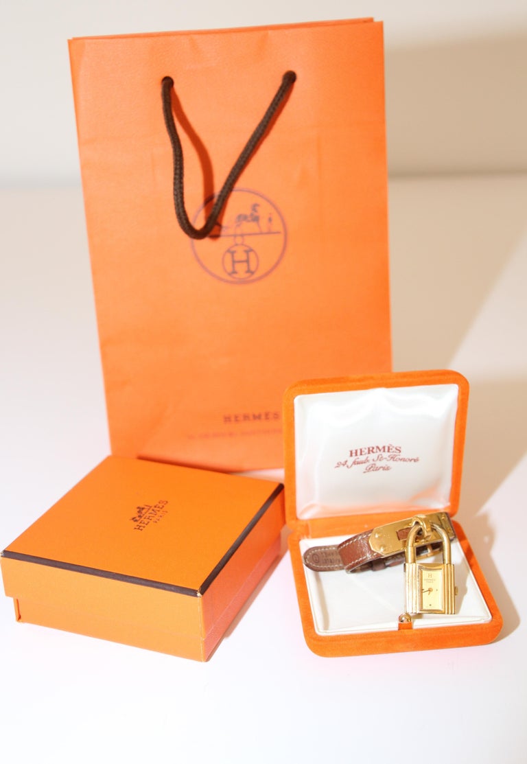 Vintage Hermes Kelly Watch Gold Plated For Sale at 1stDibs