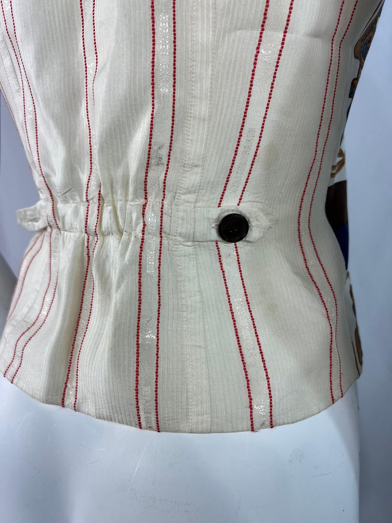 Vintage Hermès Paris Brides De Gala Silk Vest, Size 38 For Sale at 1stDibs