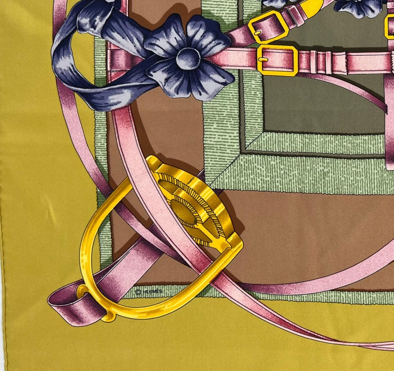 Vintage Hermès Paris Henri d’Origny Grand Manege Silk Scarf 90 CM For Sale at 1stDibs