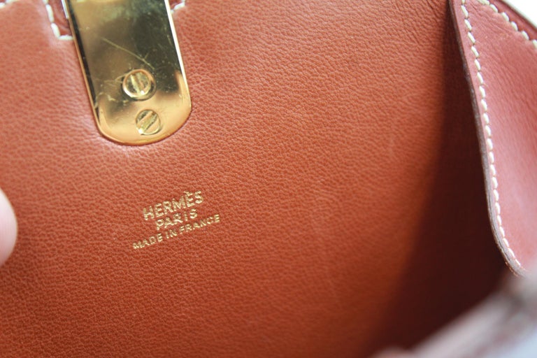 Vintage Hermes Small Round Brown Box Leather Bag at 1stDibs | hermes ...