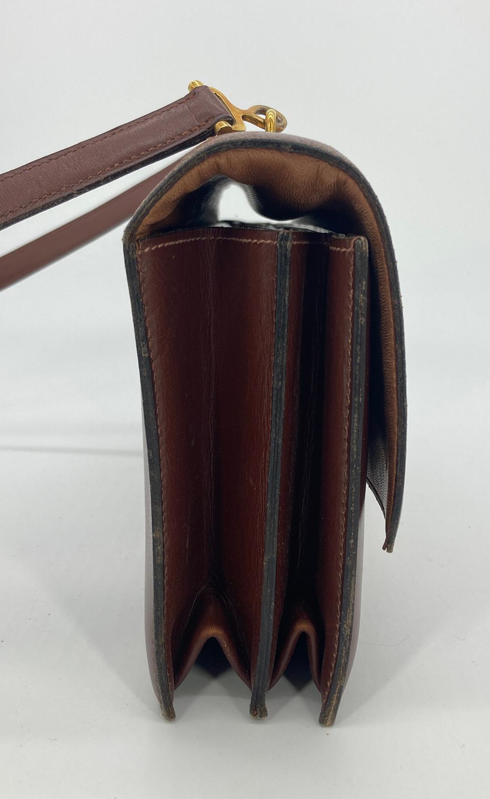 Hermes Vintage Tan Box Calf Top Flap Shoulder Bag c1970s at 1stDibs