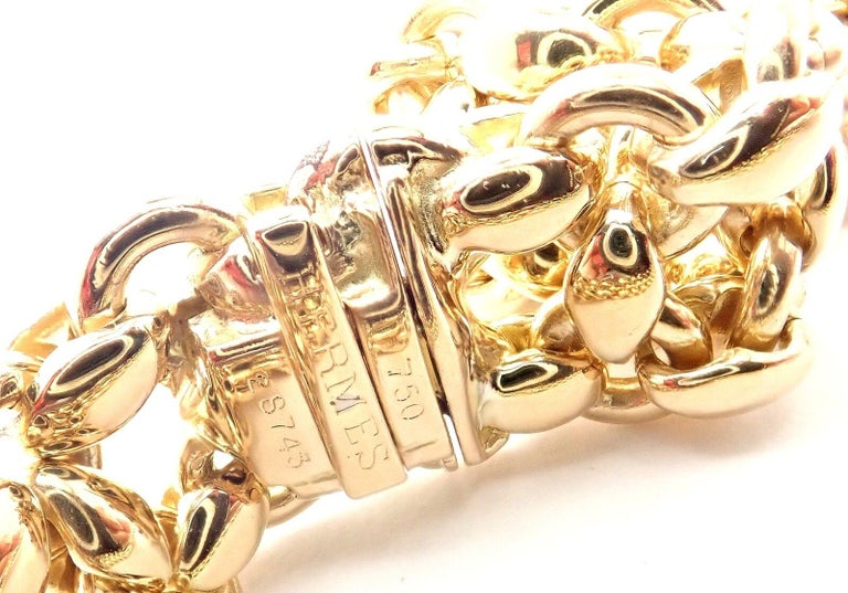 Vintage Hermes Yellow Gold Link Necklace For Sale at 1stDibs