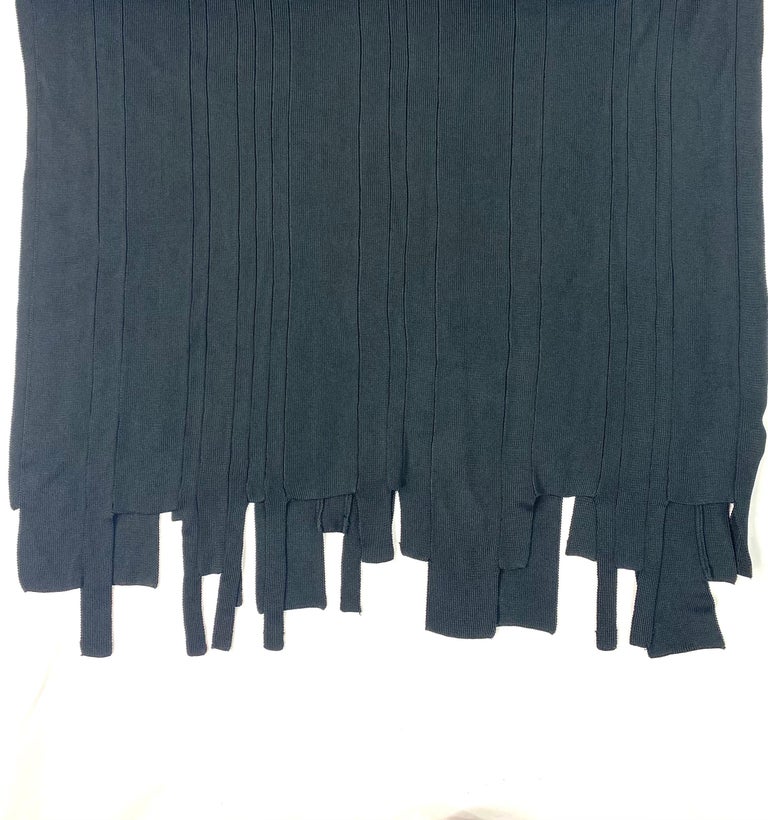 Vintage Herve Leger Paris Black Scarf For Sale at 1stDibs