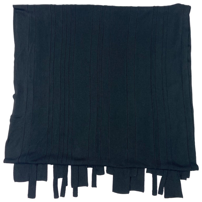 Vintage Herve Leger Paris Black Scarf For Sale at 1stDibs