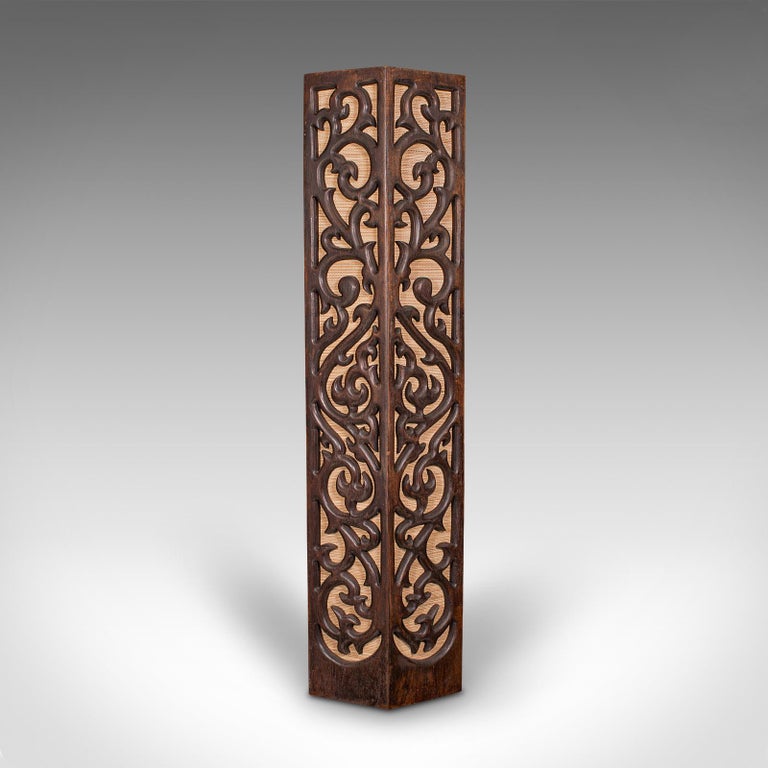Vintage Hexagonal Stand, Oriental Rattan, Decorative Podium, Mid ...