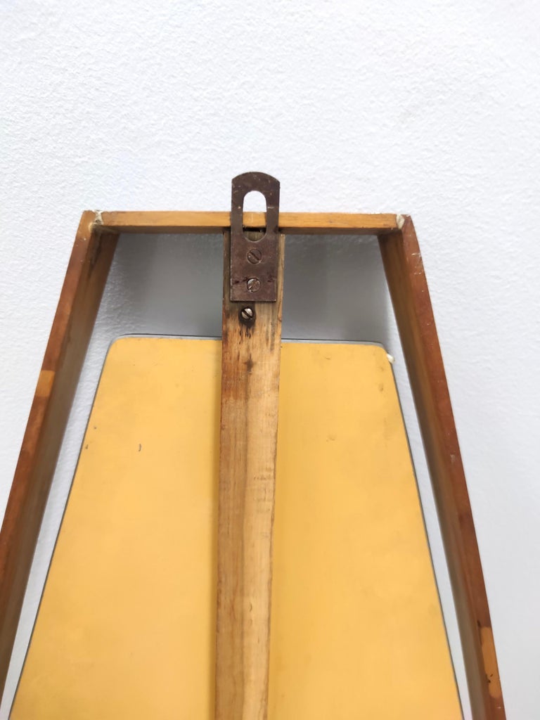 Vintage Hexagonal Wall Mirror with a Beech Frame, Italy For Sale at 1stDibs