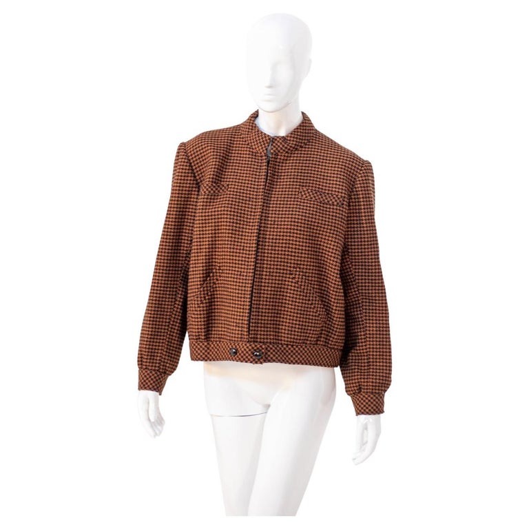 Vintage Hexose Wool Houndstooth Jacket For Sale at 1stDibs