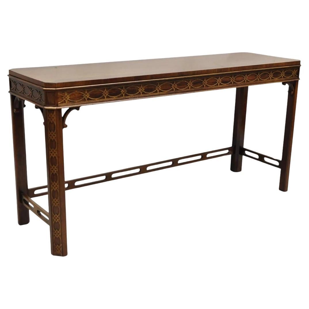 Vintage Hickory Chinese Chippendale Style Mahogany Fretwork Hall Table ...