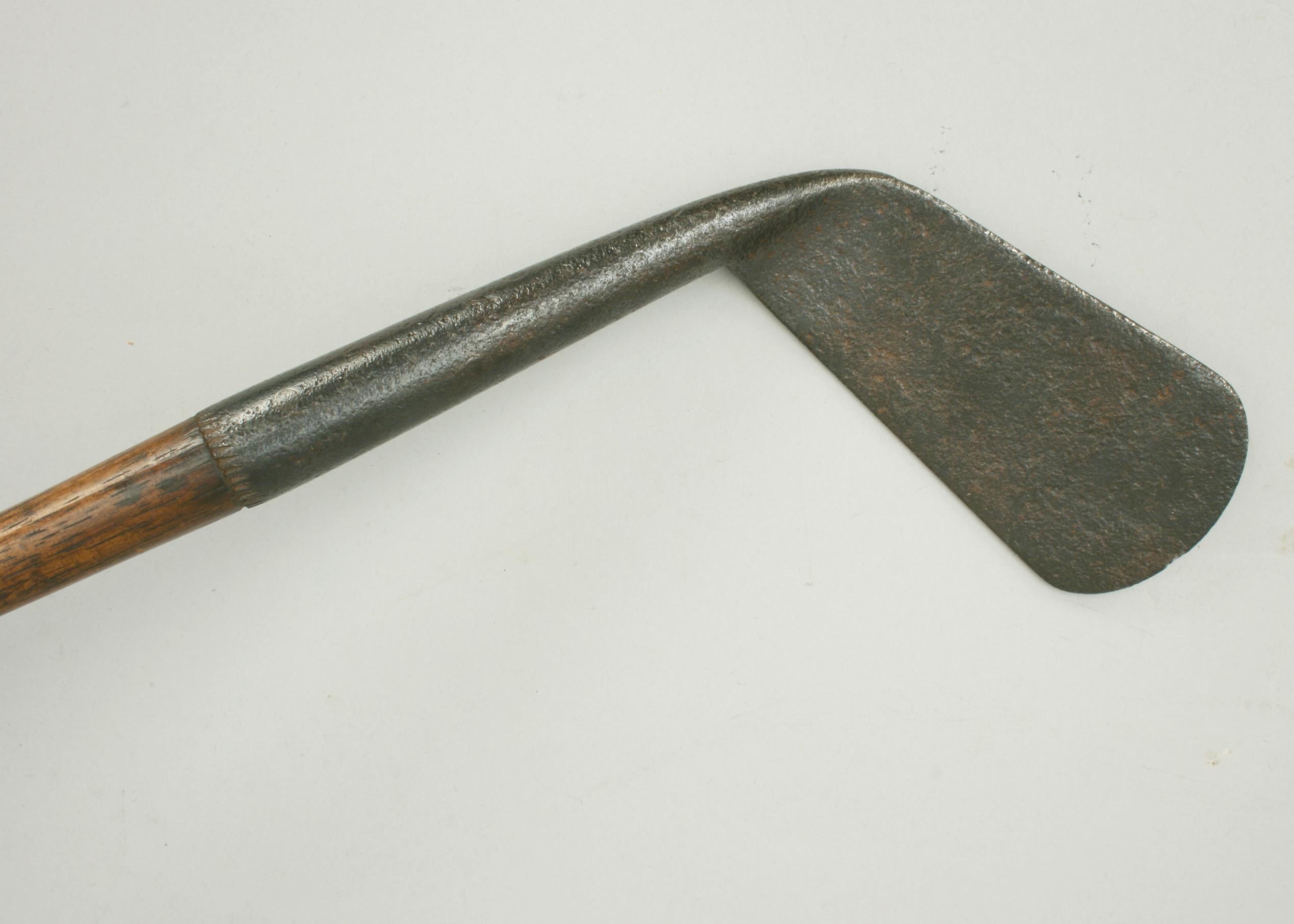 Vintage Hickory Shafted Golf Club, Large Smooth Face Iron at 1stDibs