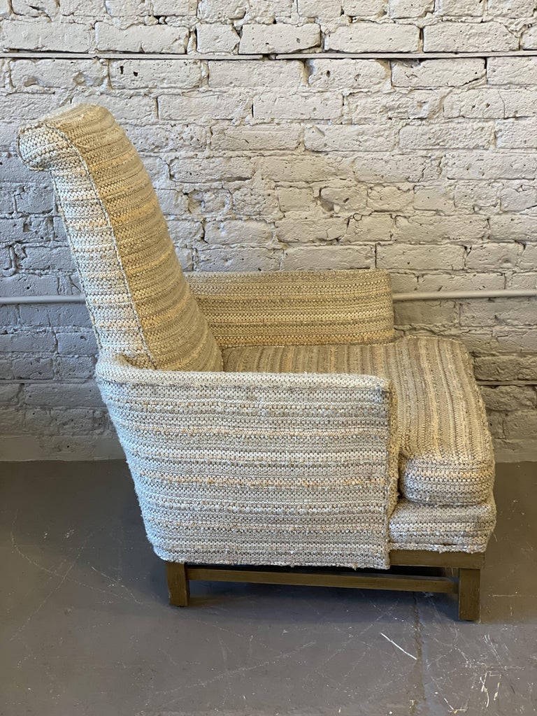 Vintage High Back Chairs in Tan Upholstery, a Pair For Sale at 1stDibs