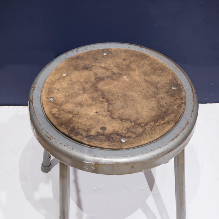 Vintage High School Metal Low Stool, circa 1960 at 1stDibs