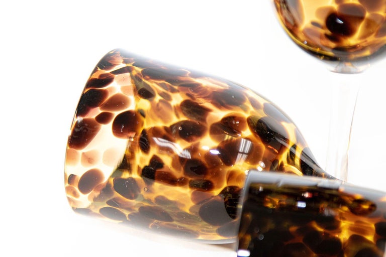 Vintage Highball Footed Glasses Amber Tortoise Shell Color Set of 3 For ...