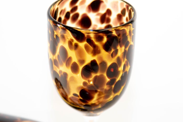 Vintage Highball Footed Glasses Amber Tortoise Shell Color Set of 3 For ...