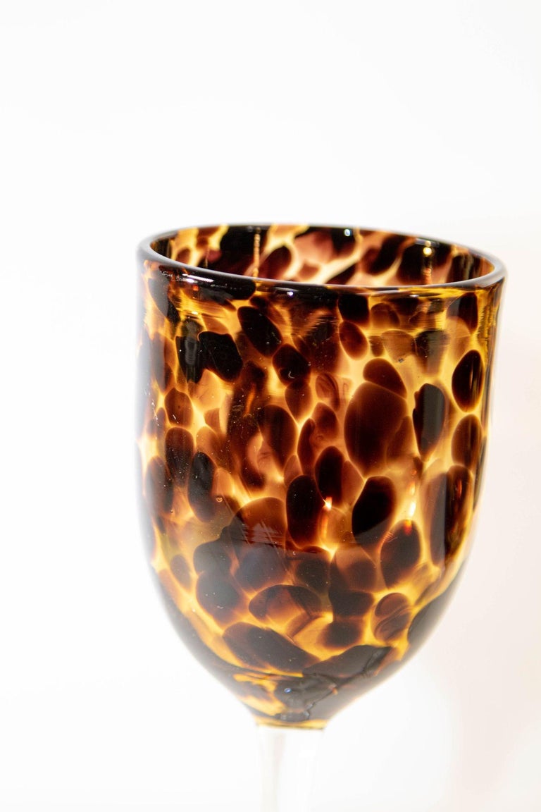 Vintage Highball Footed Glasses Amber Tortoise Shell Color Set of 3 For ...