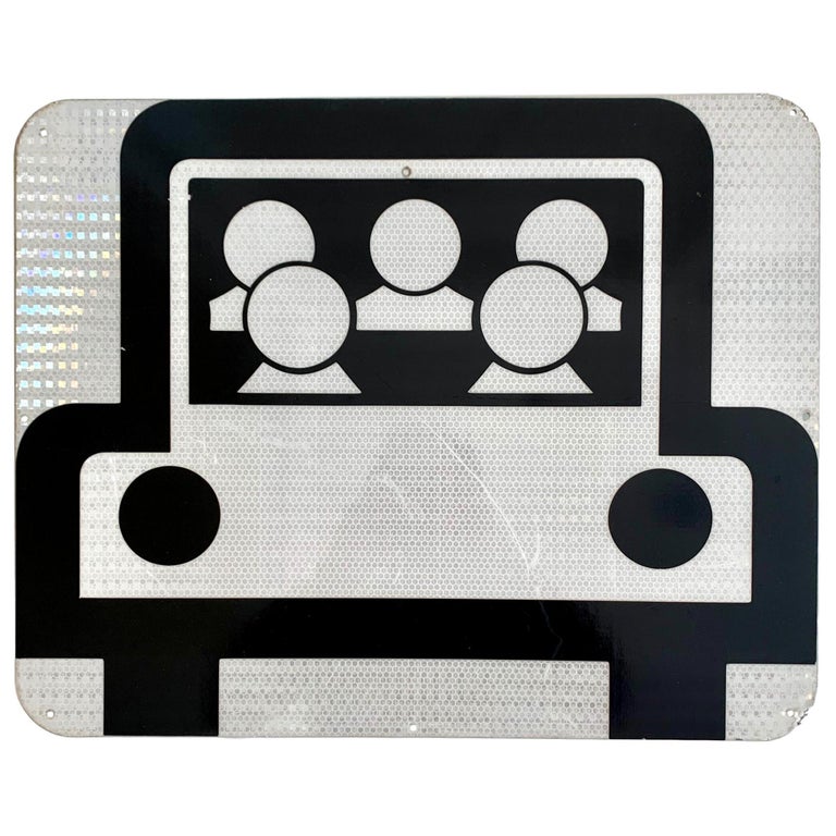 Vintage Highway Carpool Sign For Sale at 1stDibs