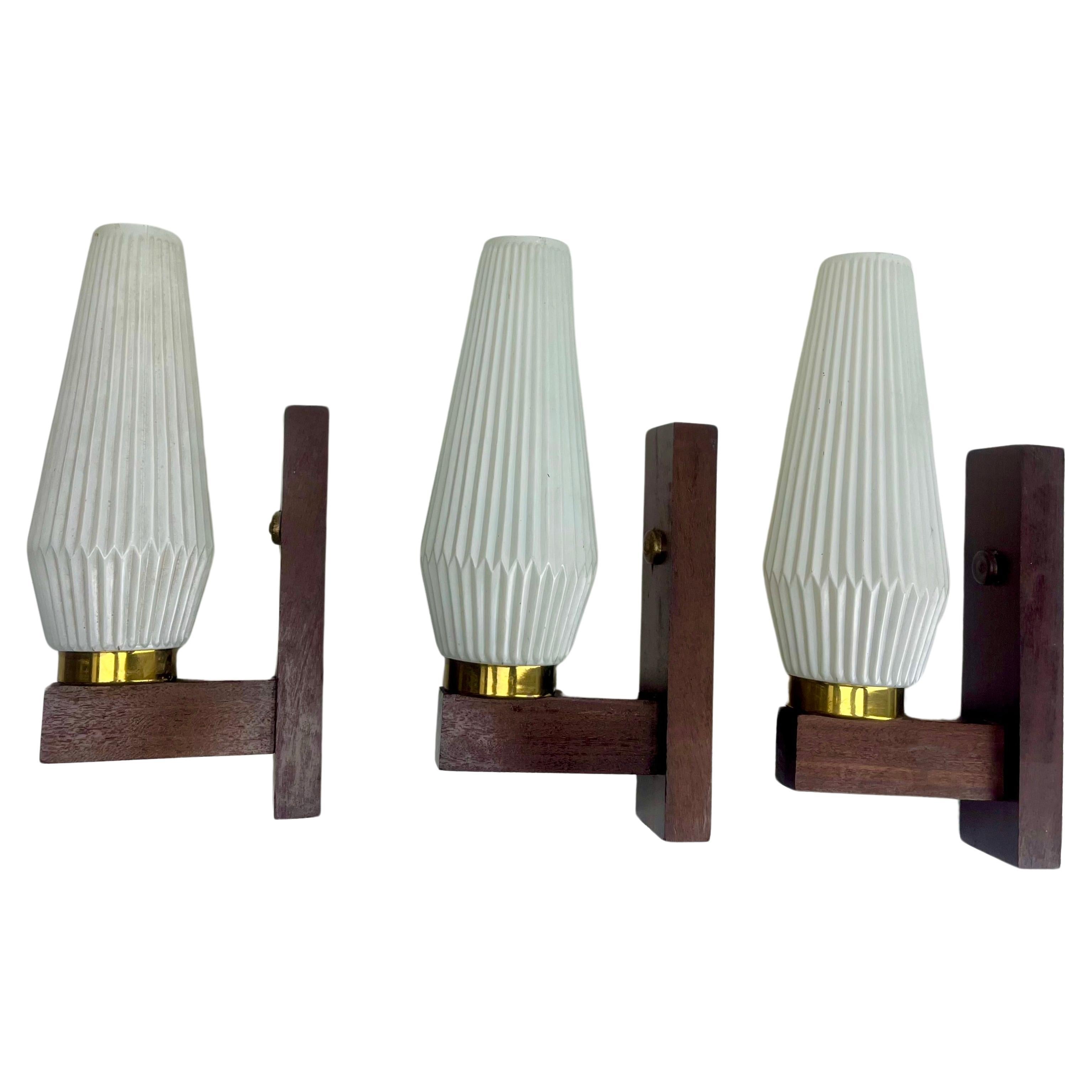 Set of Three Wall Mount Disk Fixtures For Sale at 1stDibs