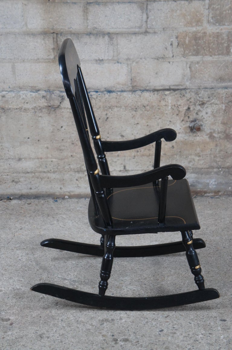 Vintage Hitchcock Style Boston Windsor Stencil Back Childs Rocking ...