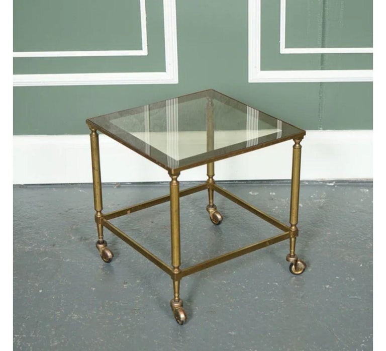 Vintage Hollywood Regency Brass and Glass Nest of Tables, 1950s For ...