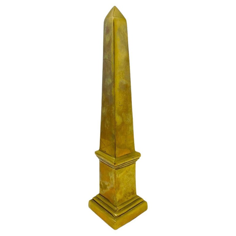 Vintage Hollywood Regency Brass Obelisk at 1stDibs