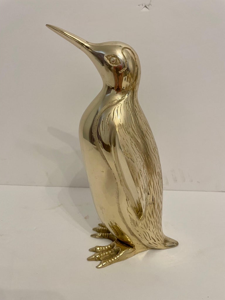 Vintage Hollywood Regency Brass Penguin Sculpture at 1stDibs