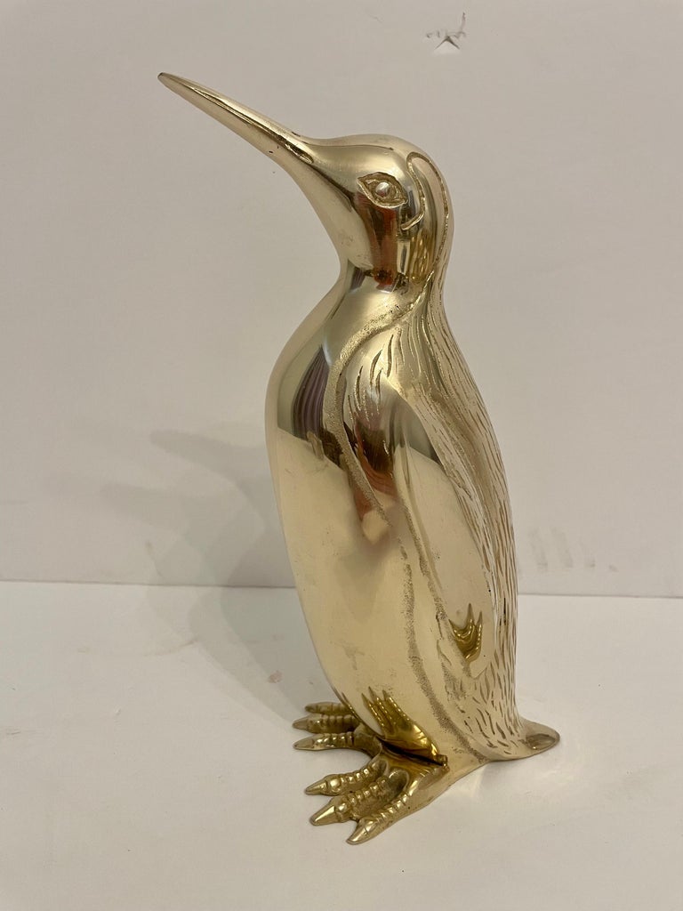 Vintage Hollywood Regency Brass Penguin Sculpture at 1stDibs