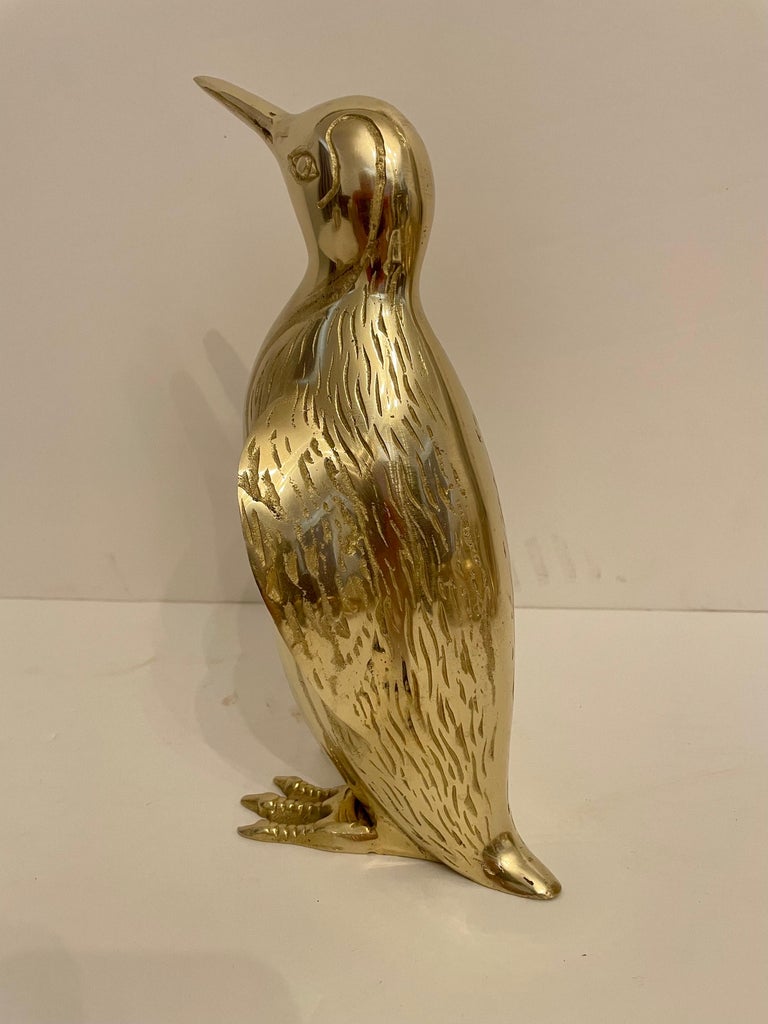 Vintage Hollywood Regency Brass Penguin Sculpture at 1stDibs