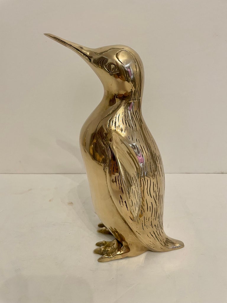 Vintage Hollywood Regency Brass Penguin Sculpture at 1stDibs