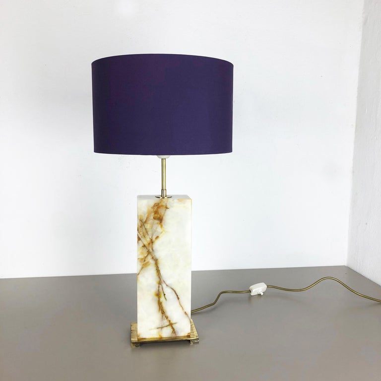 Vintage Hollywood Regency Onyx Marble Light Base Table Light, Italy ...