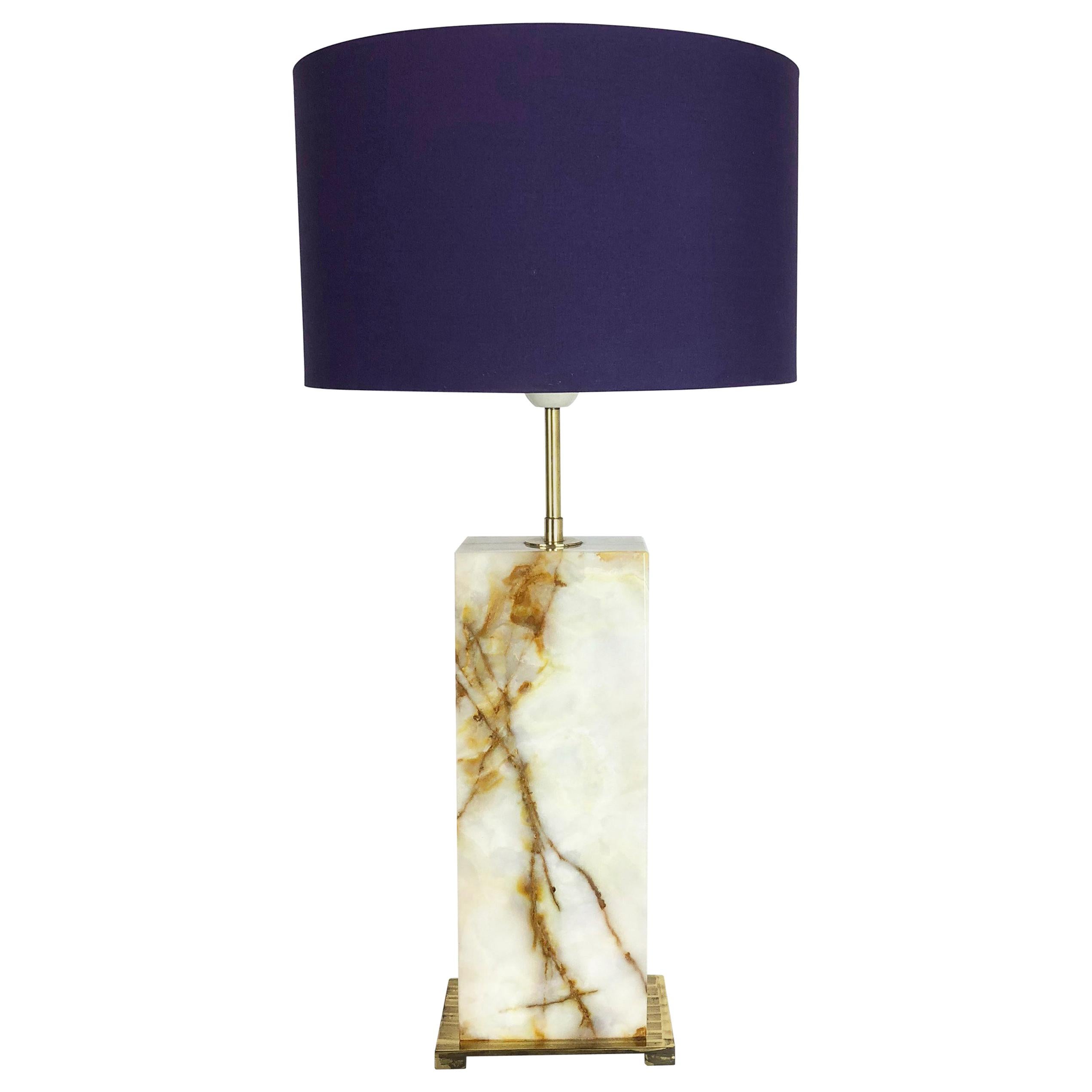 Vintage Hollywood Regency Onyx Marble Light Base Table Light, Italy ...