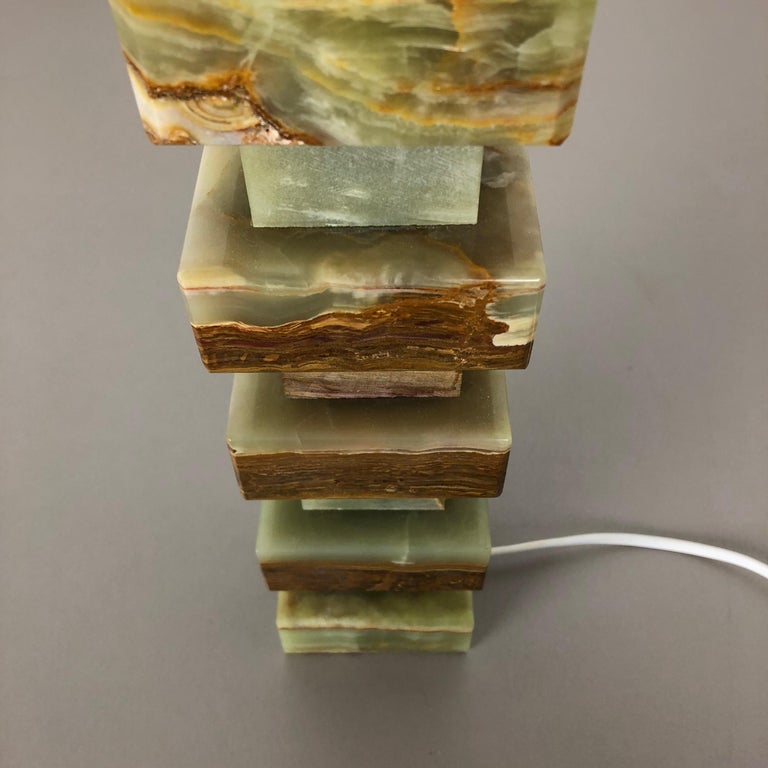 Vintage Hollywood Regency Onyx Marble Light Base Table Light, Italy ...