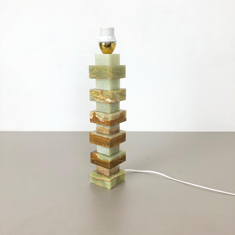 Vintage Hollywood Regency Onyx Marble Light Base Table Light, Italy ...