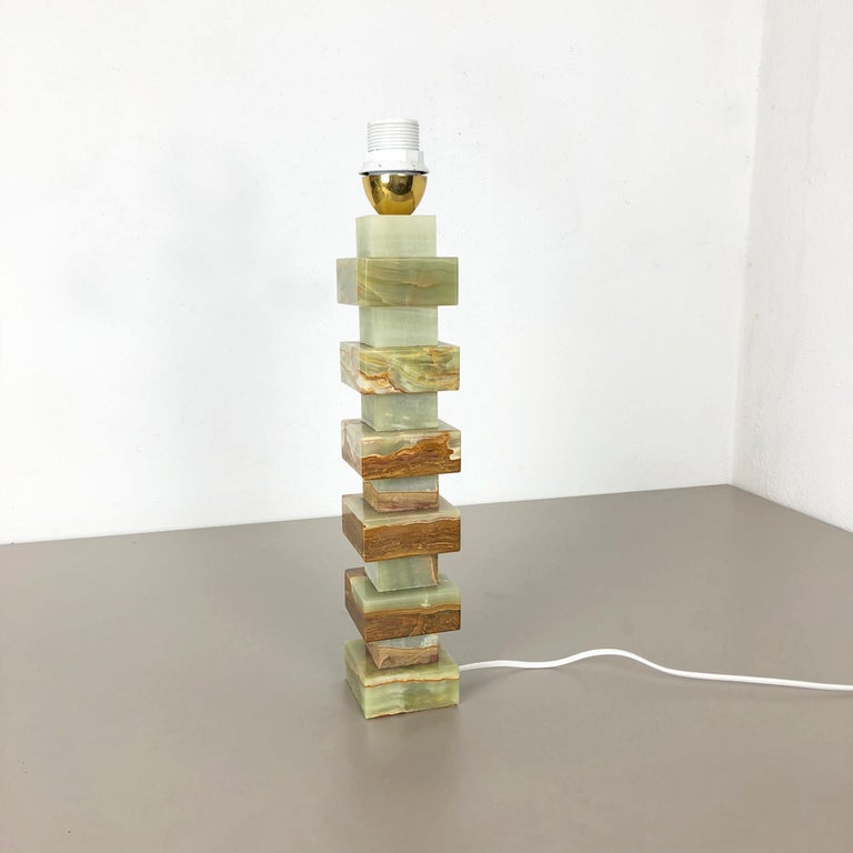 Vintage Hollywood Regency Onyx Marble Light Base Table Light, Italy ...