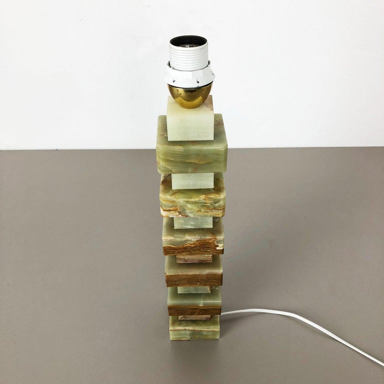 Vintage Hollywood Regency Onyx Marble Light Base Table Light, Italy ...