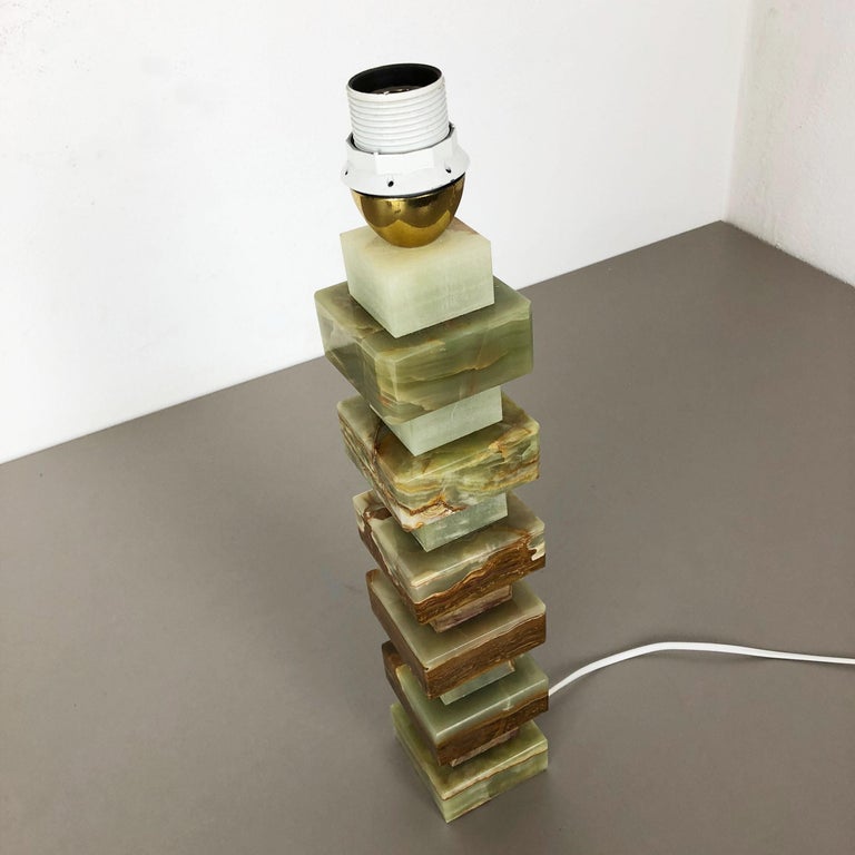 Vintage Hollywood Regency Onyx Marble Light Base Table Light, Italy ...