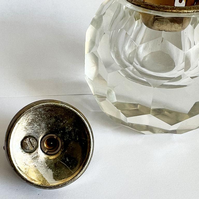 Vintage Hollywood Regency Round Faceted Glass Table Lighter For Sale at ...