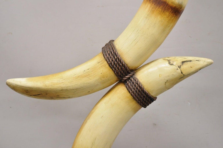 Vintage Hollywood Regency Safari Faux Horn Tusk Fiberglass Floor Lamp ...