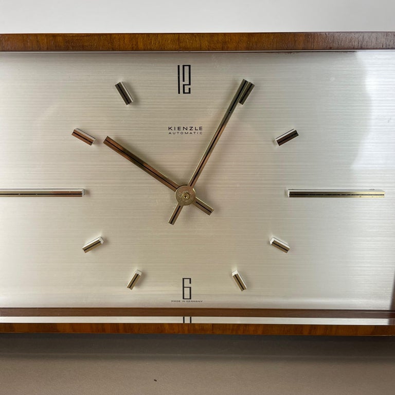Vintage Hollywood Regency Wooden Walnut Table Clock by Kienzle, Germany ...
