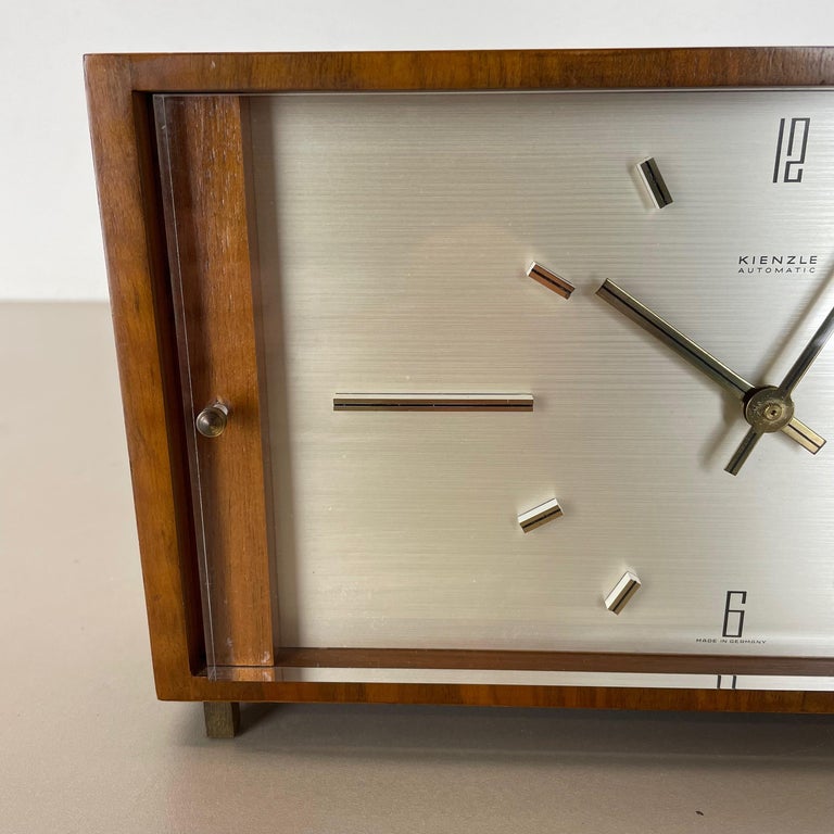 Vintage Hollywood Regency Wooden Walnut Table Clock by Kienzle, Germany ...