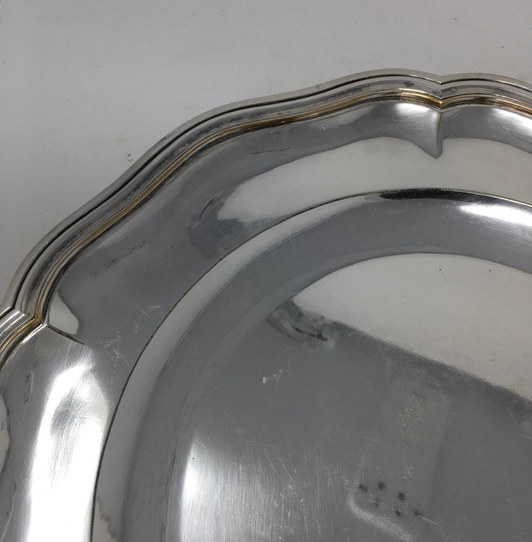 Vintage Hotel Silver Serving Platter For Sale at 1stDibs