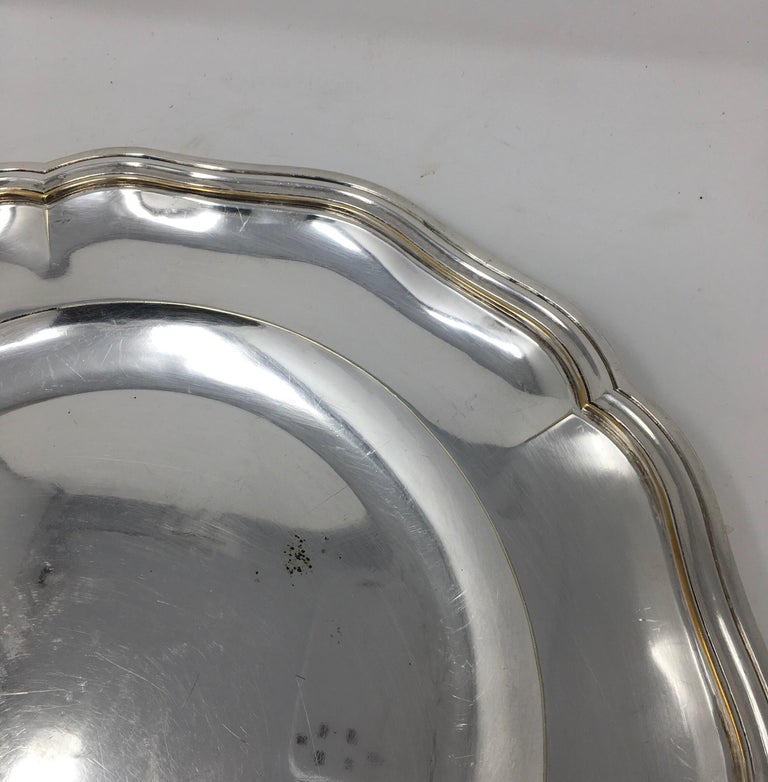 Vintage Hotel Silver Serving Platter For Sale at 1stDibs