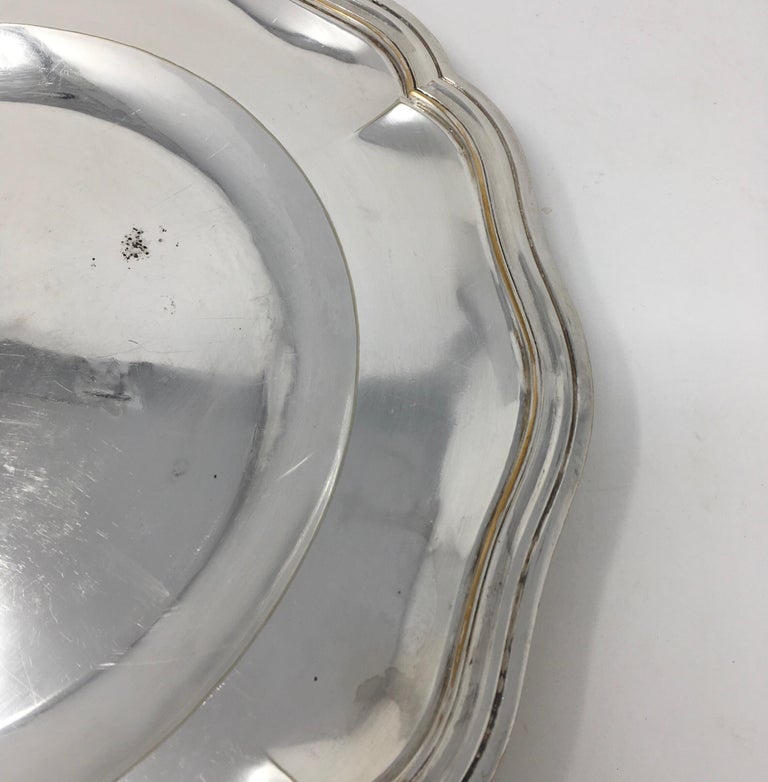 Vintage Hotel Silver Serving Platter For Sale at 1stDibs