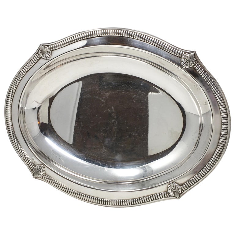 Vintage Hotel Silver Serving Platter For Sale at 1stDibs