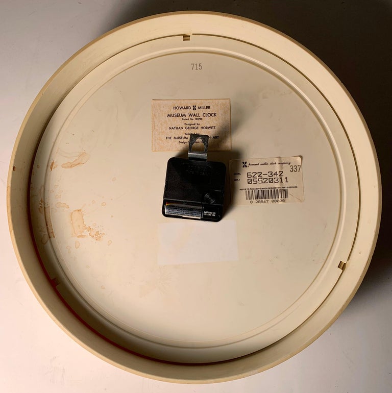 Vintage Howard Miller 'Museum' Wall Clock by Nathan George Horwitt For ...