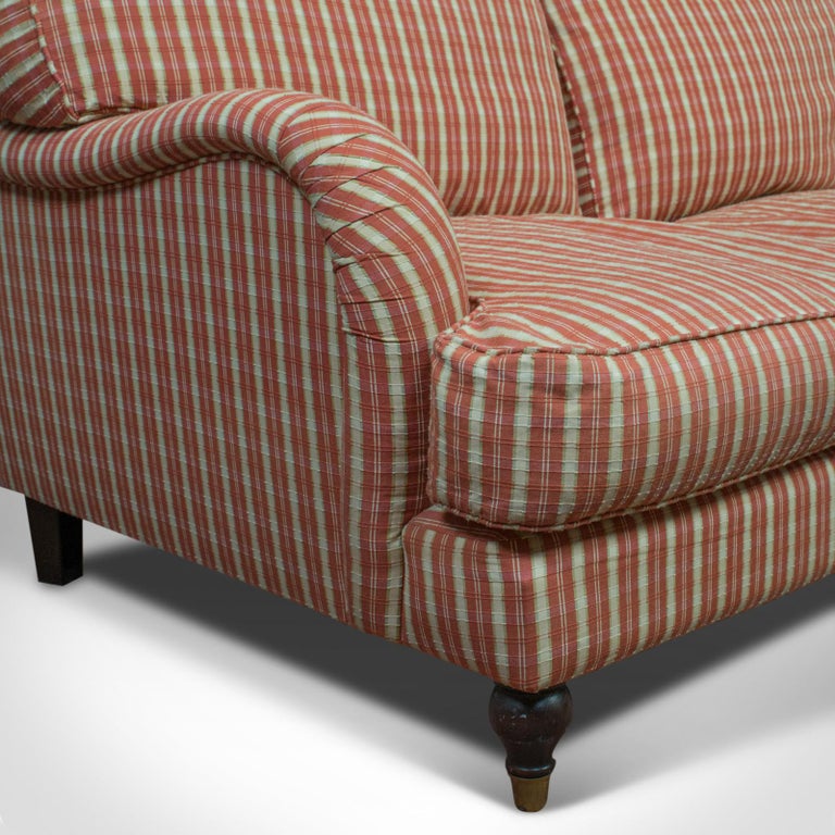 Vintage Howard Style Sofa, English, Textile Cloth, Settee, Mahogany ...