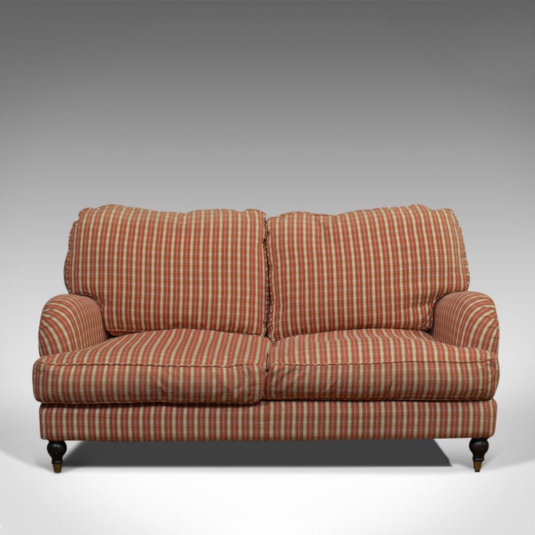 Vintage Howard Style Sofa, English, Textile Cloth, Settee, Mahogany ...