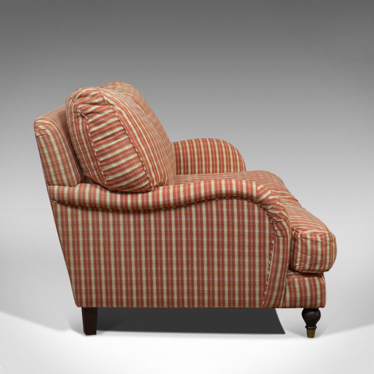 Vintage Howard Style Sofa, English, Textile Cloth, Settee, Mahogany ...