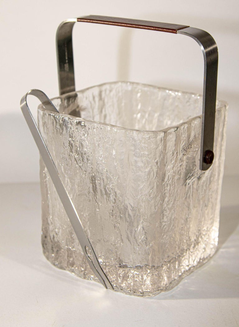 Vintage Hoya Glacier Ice Bucket With Textured Ice Glass, Japan, Circa ...