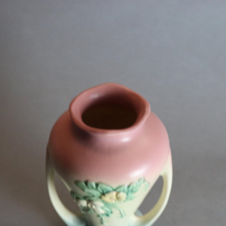 Vintage Hull Art Pottery Double Handled Floral Vase, Circa 1940 For Sale at 1stDibs