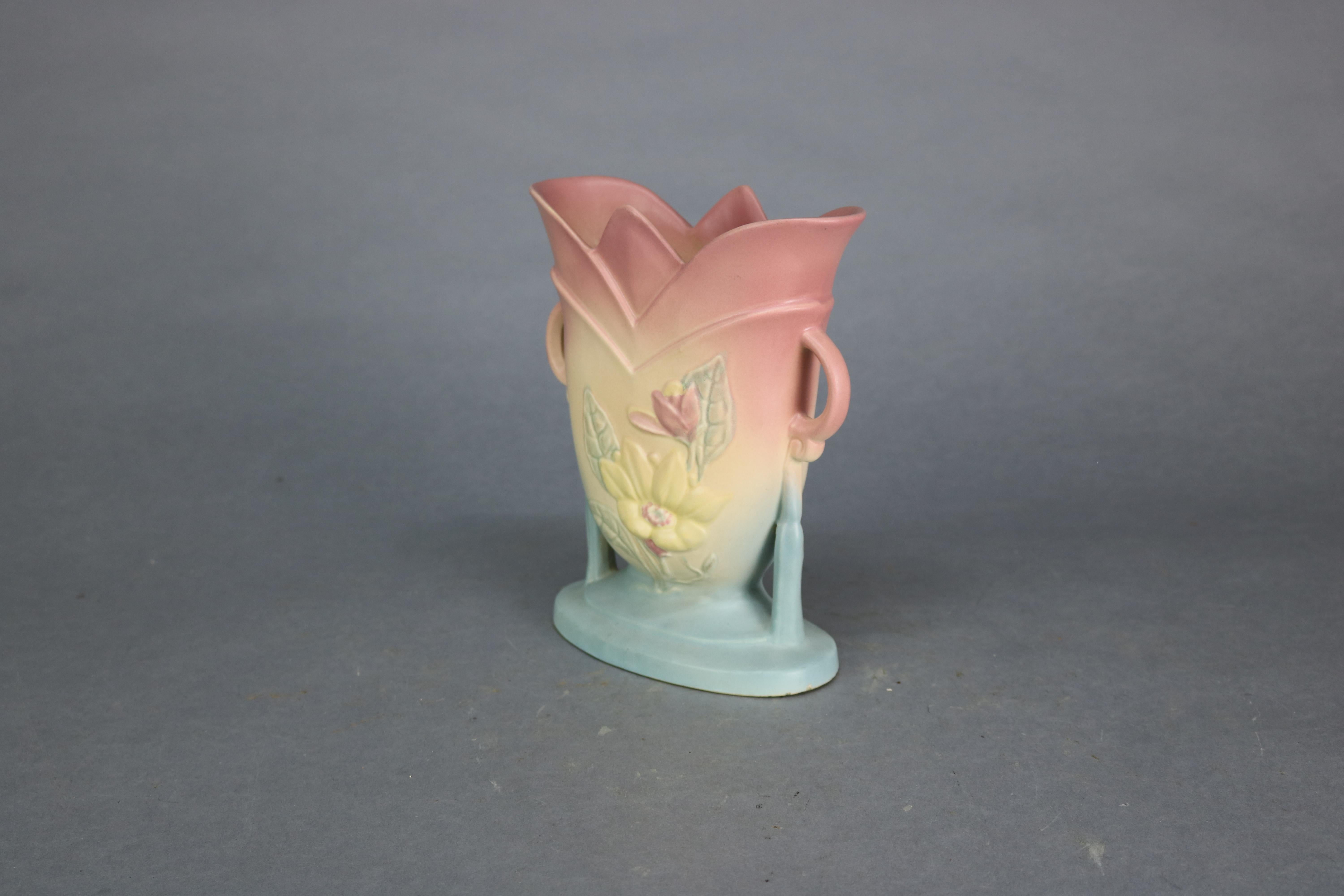 Vintage Hull Art Pottery Double Handled Floral Vase, Circa 1940 at 1stDibs