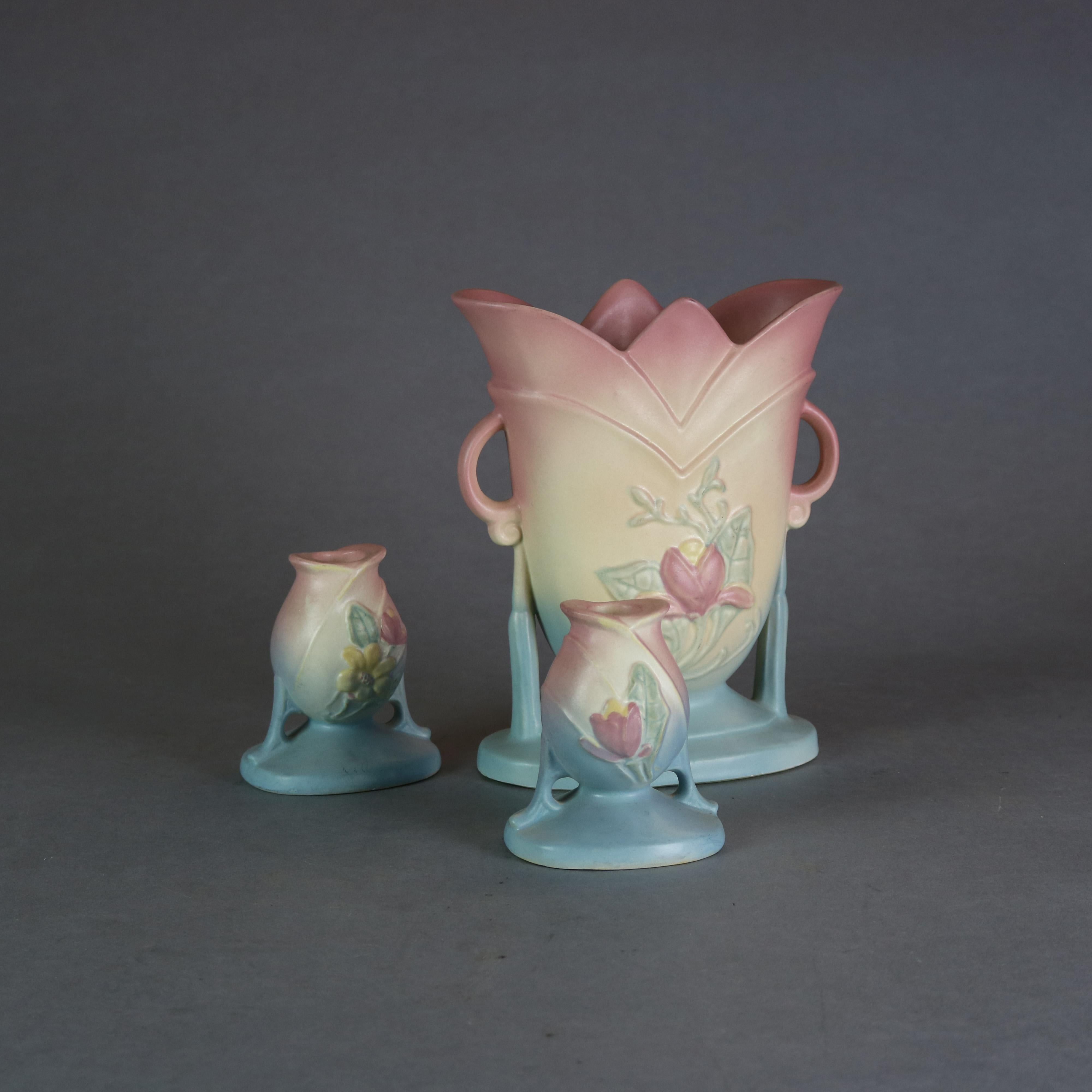 Vintage Hull Art Pottery Garniture Vase and Candlestick Set, Circa 1940 ...